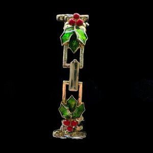 Avon | Jewelry | Avon Christmas Tree Bells Holly Flower Green Enamel ...